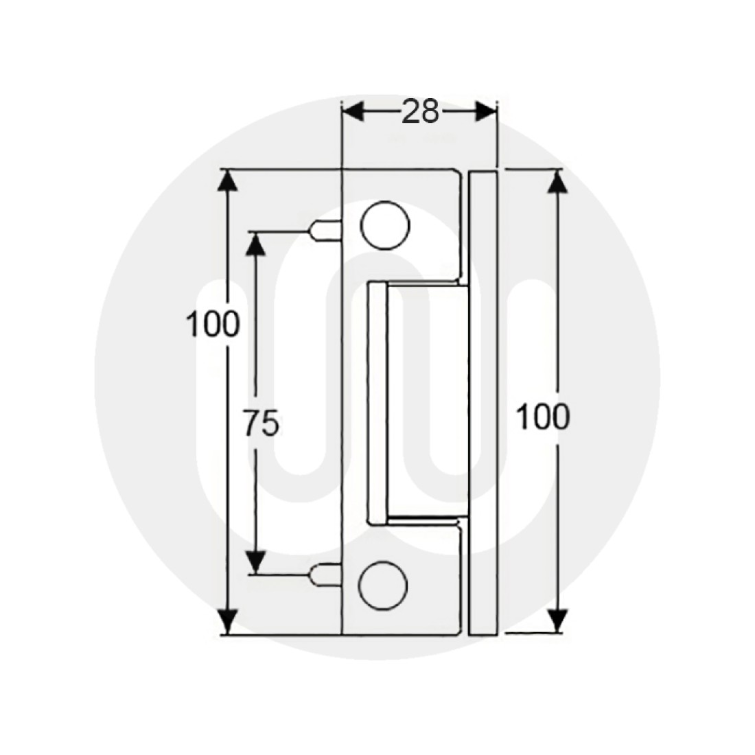 Simplefit Flat or Angled All-In-One Standard Butt Hinge 100mm