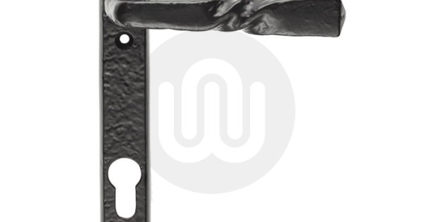 Black Antique Straight Lever Handle with Narrow Plate