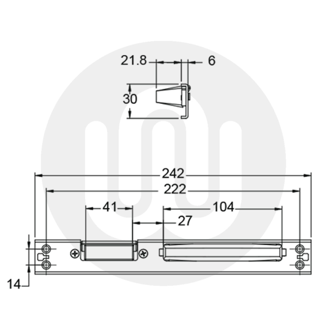 Avocet Centre Latch Deadbolt Door Keep