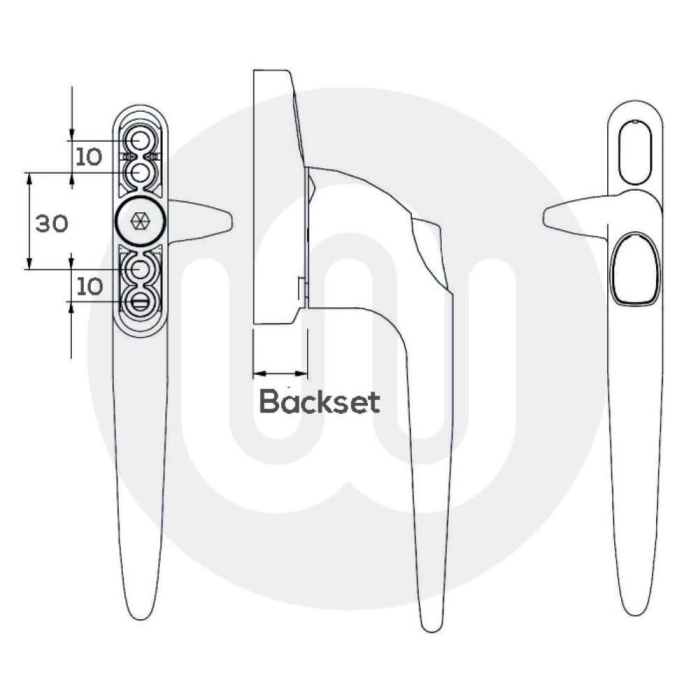 Simplefit Cockspur Window Handle - Non-Locking