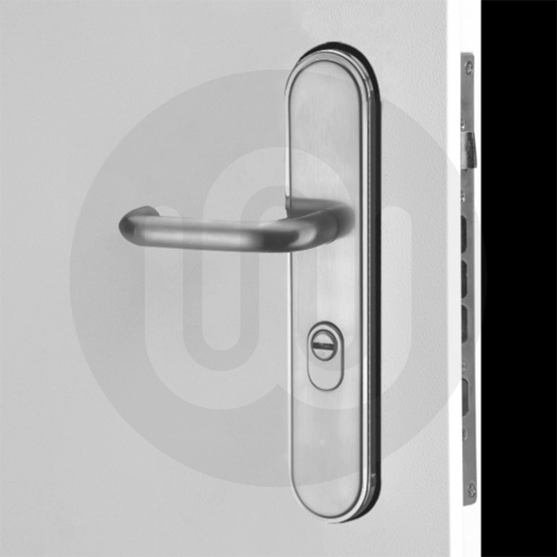 Hooply 918902 Steel Door Handle with Snib + Cylinder Cover (Euro Profile)