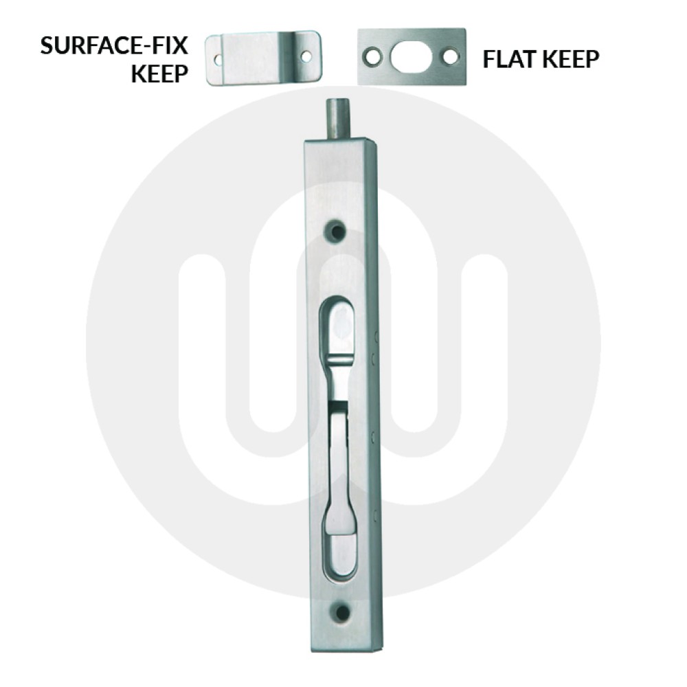 Face Fit Flush Bolts with Keep Options (Pair)