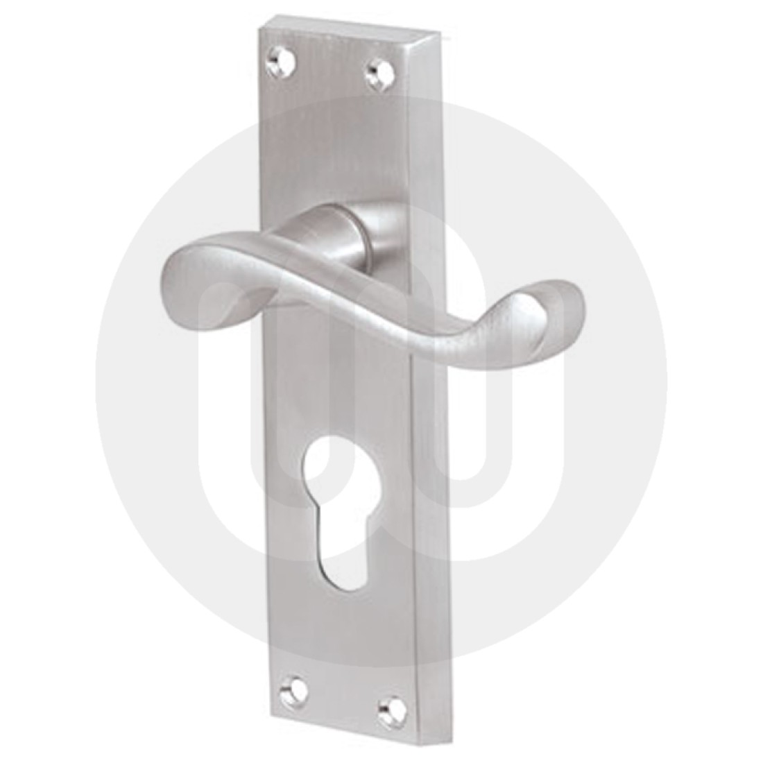 Victorian Scroll Door Handle - Euro Lock Set