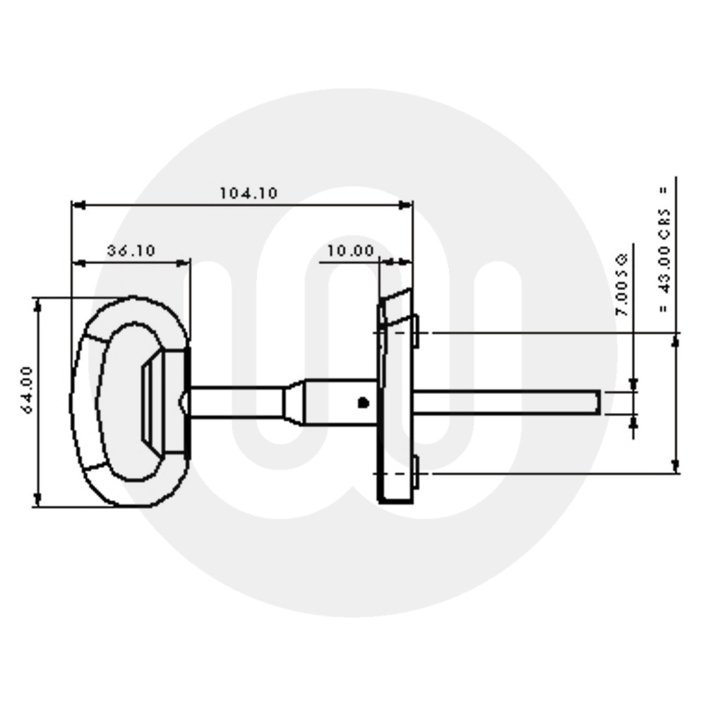 Anti-Ligature Key / Spindle for Espag Handle