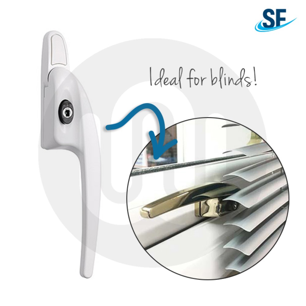 Low Height Cranked Espagnolette Window Handle - Locking