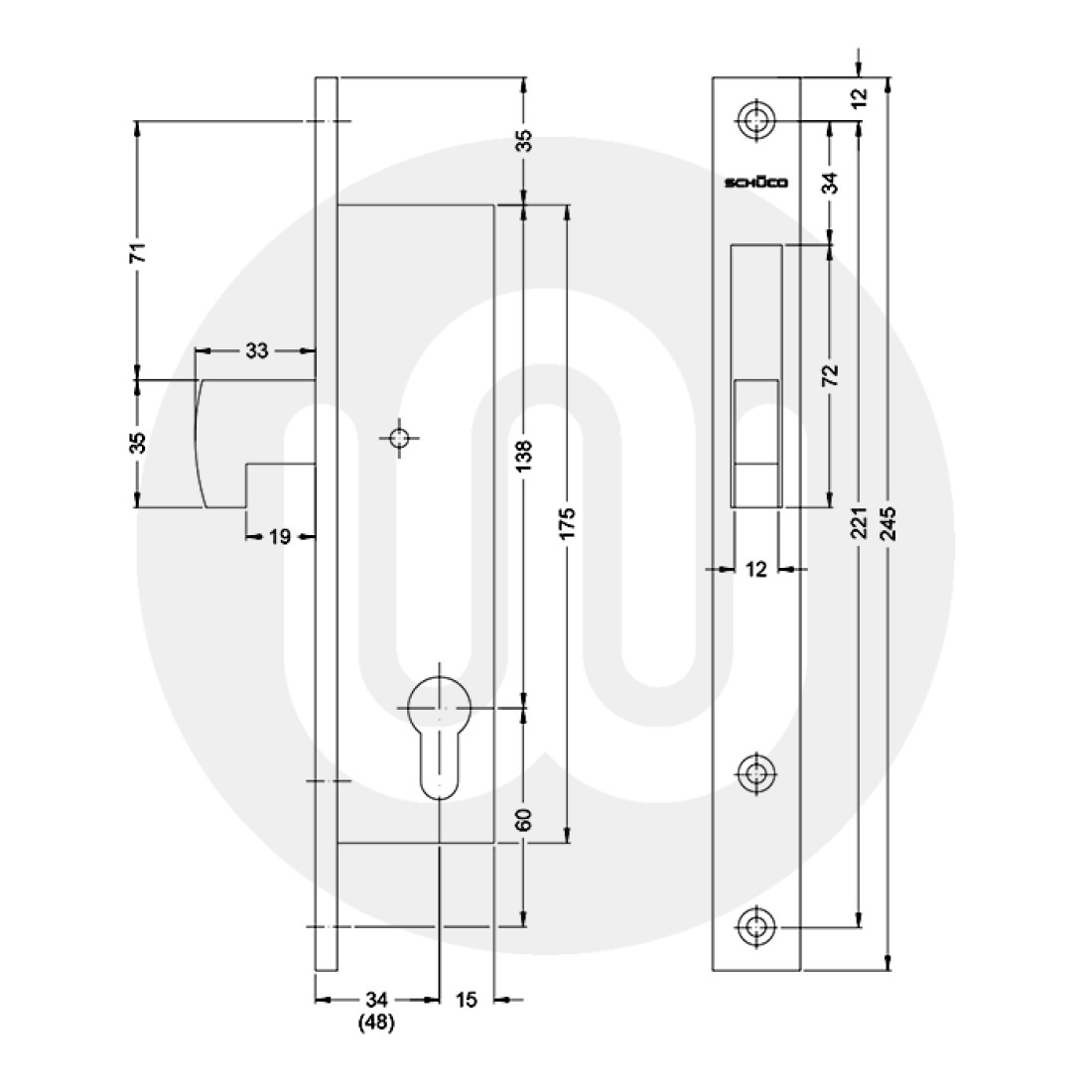 Schuco Schueco Claw Bolt Lock