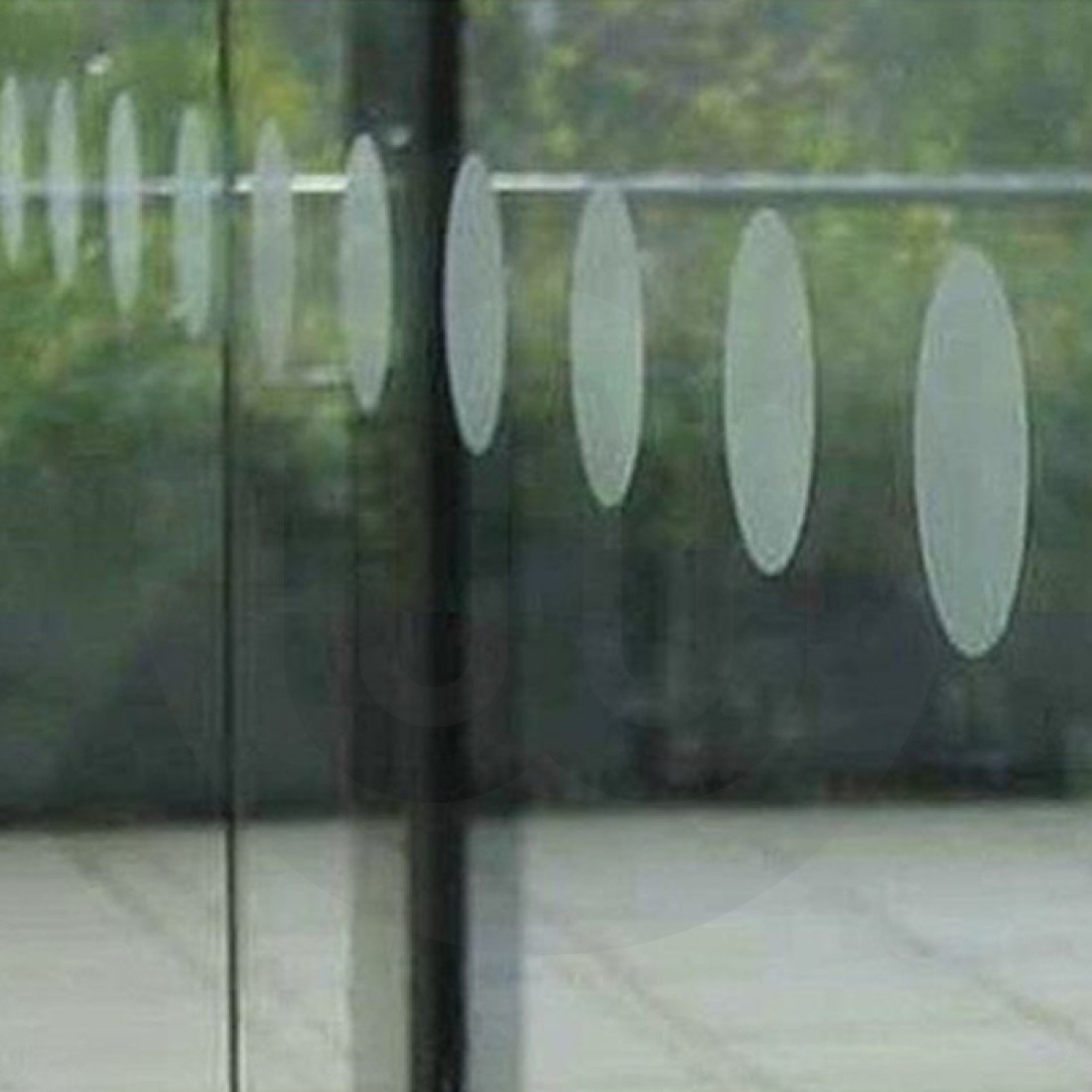 Circular Frosted Etched Effect Vinyl Safety Stickers for Glass (Pack of 10)