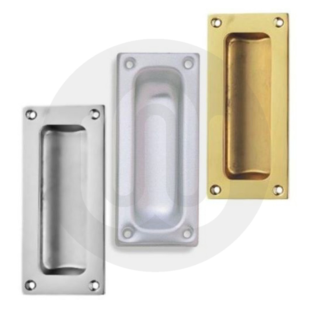 Flush Pull Handle 89mm x 43mm Recessed Door Finger Insert Slide Sliding ...