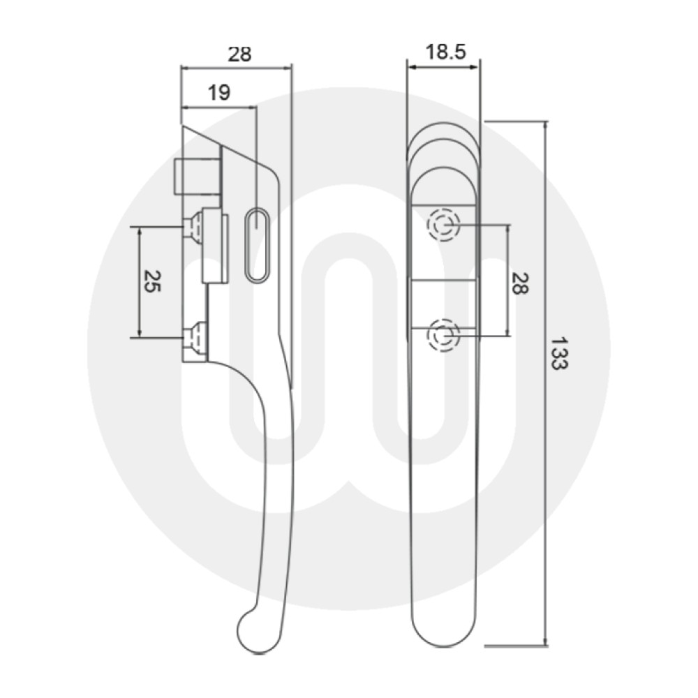 Simplefit by Fab & Fix Craftsman Casement Fastener Non-Locking
