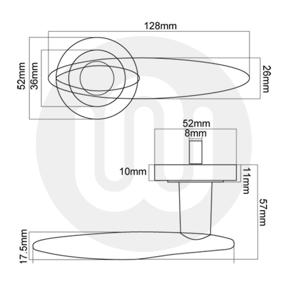 Titan Lever Handle on Rose