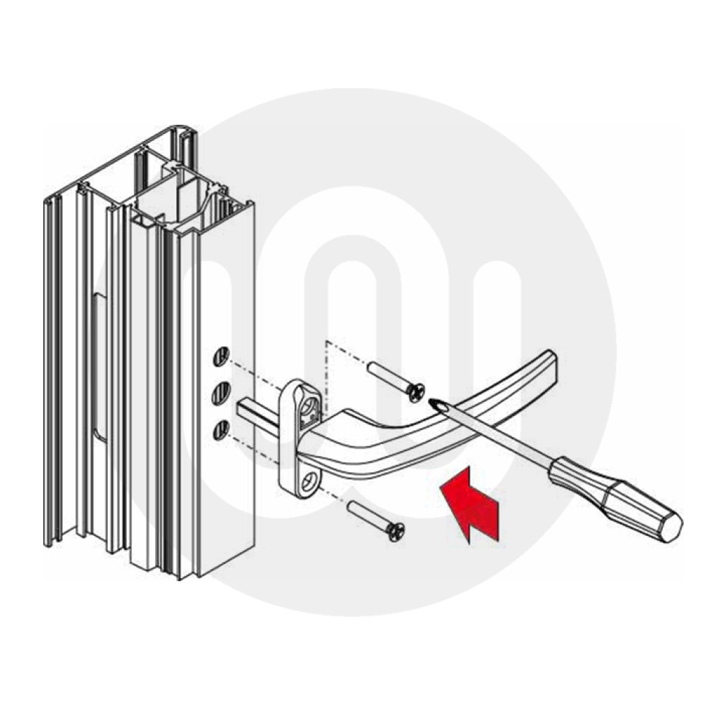 Giesse Bas Inline Non-Locking Espag Window Handle – 70mm Spindle
