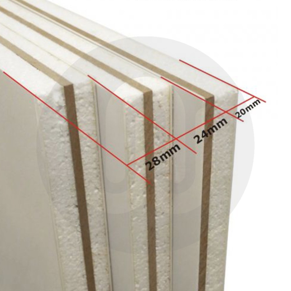 White Upvc Door Panel Reinforced Flat Foam Infill 28mm 24mm Thick