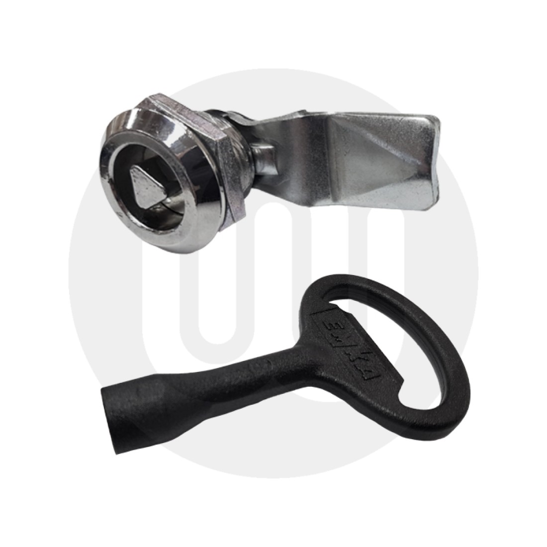 8mm Triangle Gas / Electric Meter Cupboard Cam Lock & 8mm Tri Spanner Key