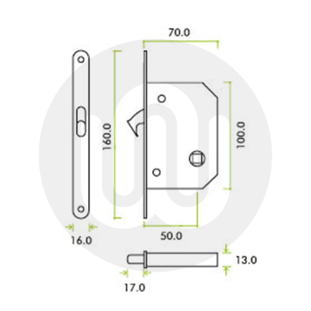 Sliding Door Lock Set – Suitable for 35-45mm Thick Doors