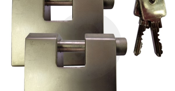 Simplefit Armored Block Lock Shutter Padlock – Keyed Alike