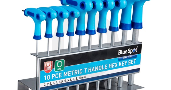 10 PCE Metric T Handle Hex Key Set (2-10mm)