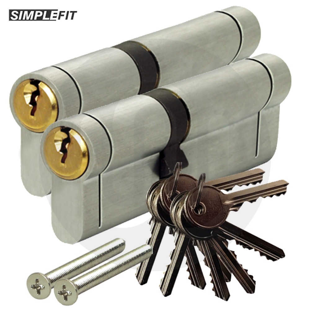 Simplefit 6-Pin Anti-Snap Anti-Pick Dual Finish Cylinders 5 Keys ...