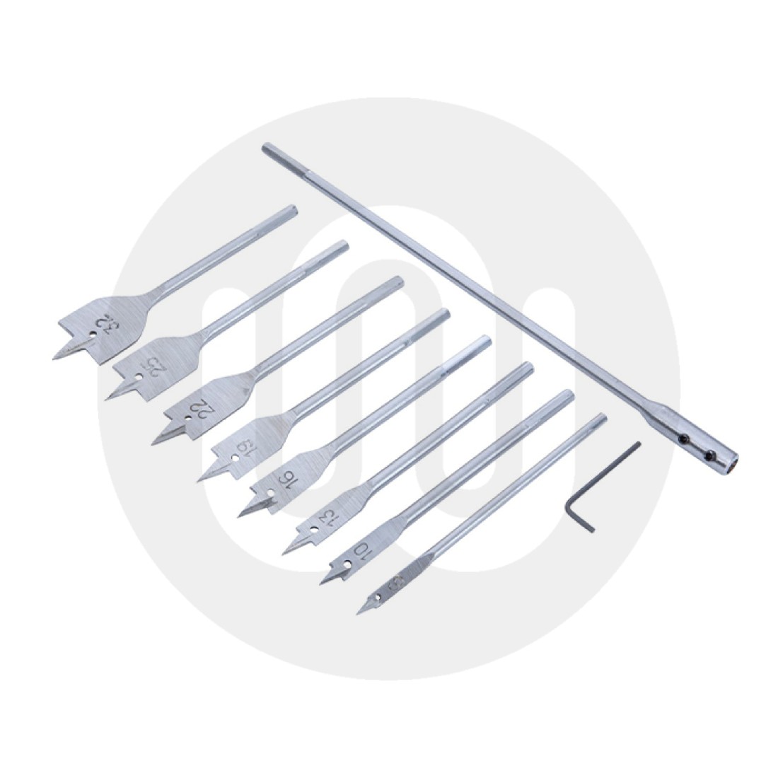 10 PCE Flat Bit Set (6-32mm)