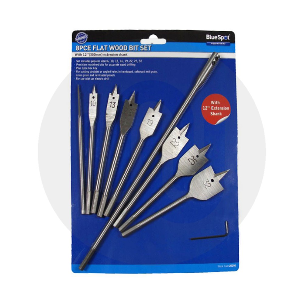10 PCE Flat Bit Set (6-32mm)