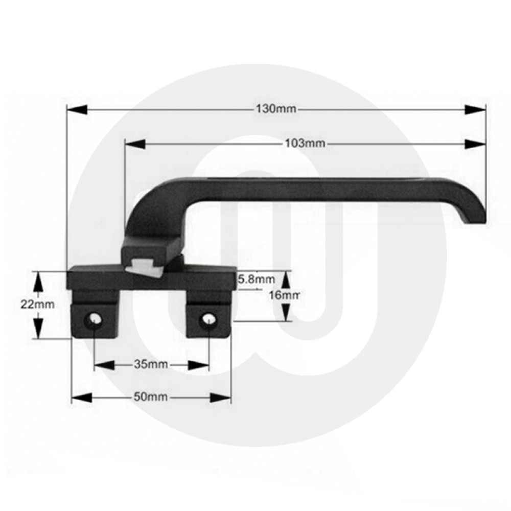 Casement Cockspur Window Handle – Non-Locking