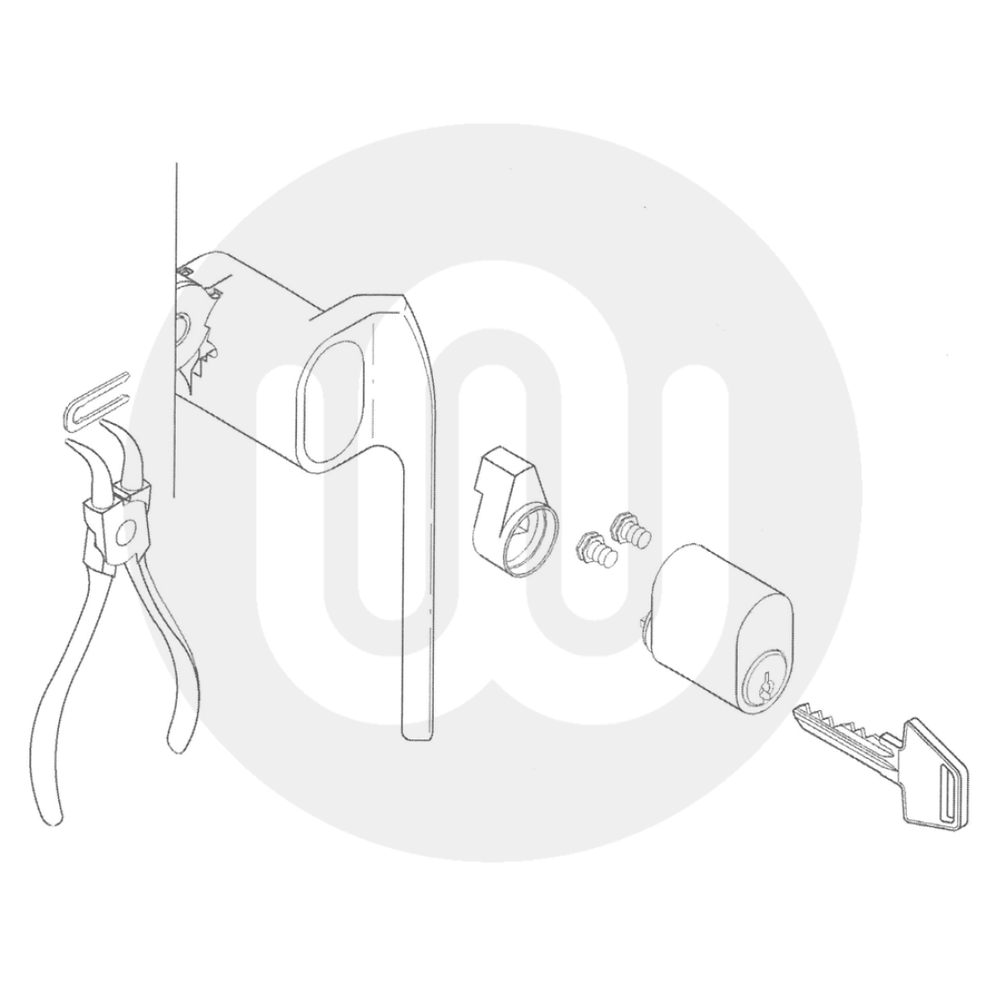 Velfac V200 Locking Cylinder Handle