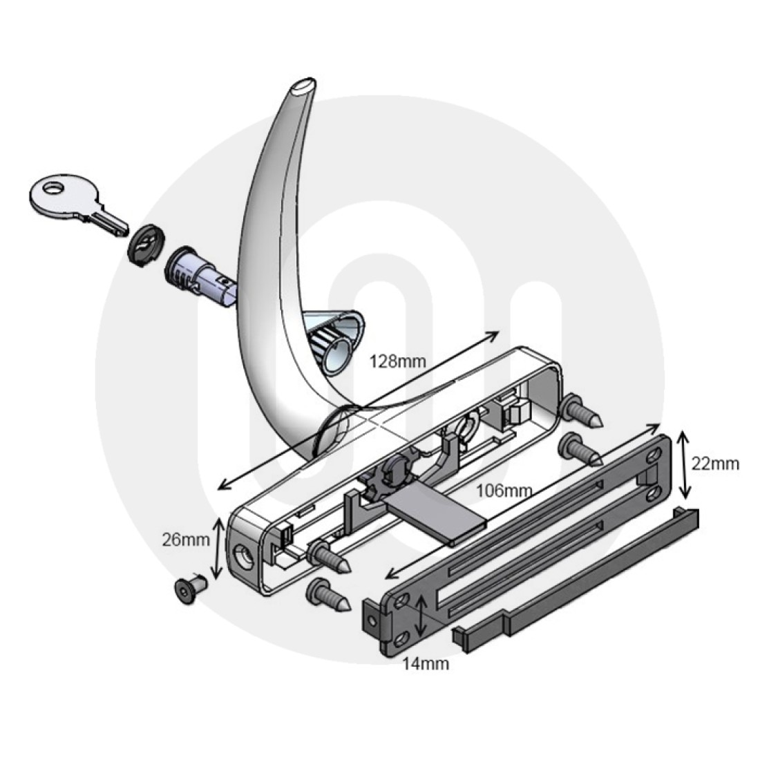 Technal Peg Window Handle - Locking