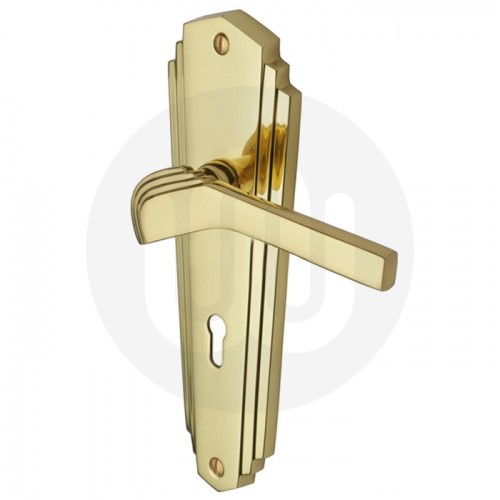 Art Deco Style Lever/Lock Door Handle
