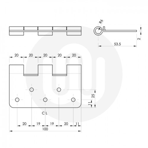Slimline Face Fixed Composite Door Hinge