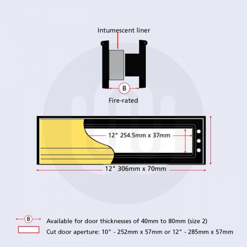 Fire Retardant Letterbox - 12''