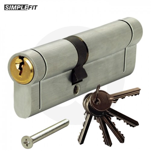 Simplefit 6-Pin Anti-Snap Anti-Pick Dual Finish Cylinders 5 Keys
