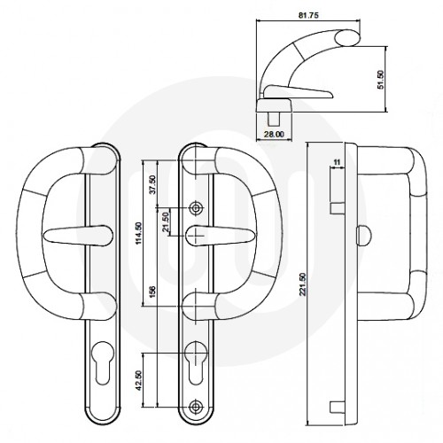 Fab & Fix 'D' Patio Handle