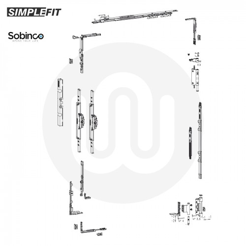 Simplefit by Sobinco Chrono Aluminium Face Fix Tilt & Turn Kit