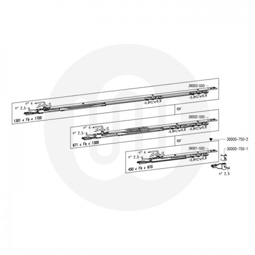 Sobinco 36001/2/3-550 Chrono Visible Tilt Before Turn Link Arm