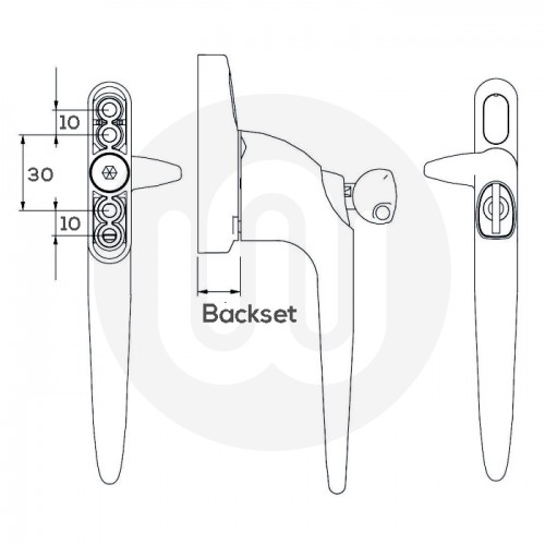Simplefit Cockspur Window Handle - Locking