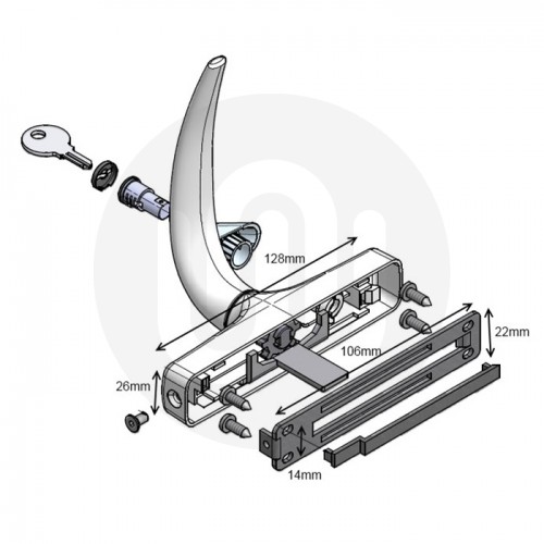 Technal Peg Window Handle - Locking