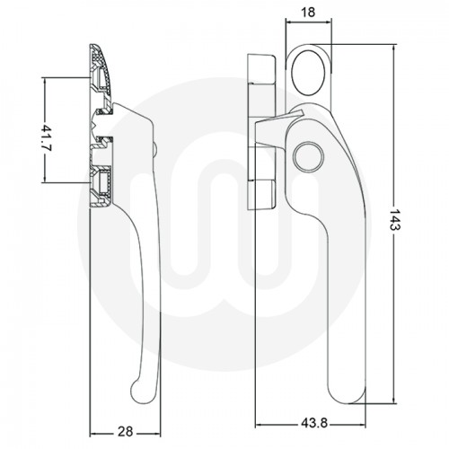 Simplefit by Fab & Fix Timber Cockspur Window Handle with Keep