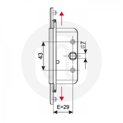 Giesse 04093 Two-Way Mechanism for Ghibo Out Outward Opening