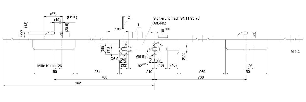 Schuco (Schueco) 241735 Claw Bolt and Pin Lock