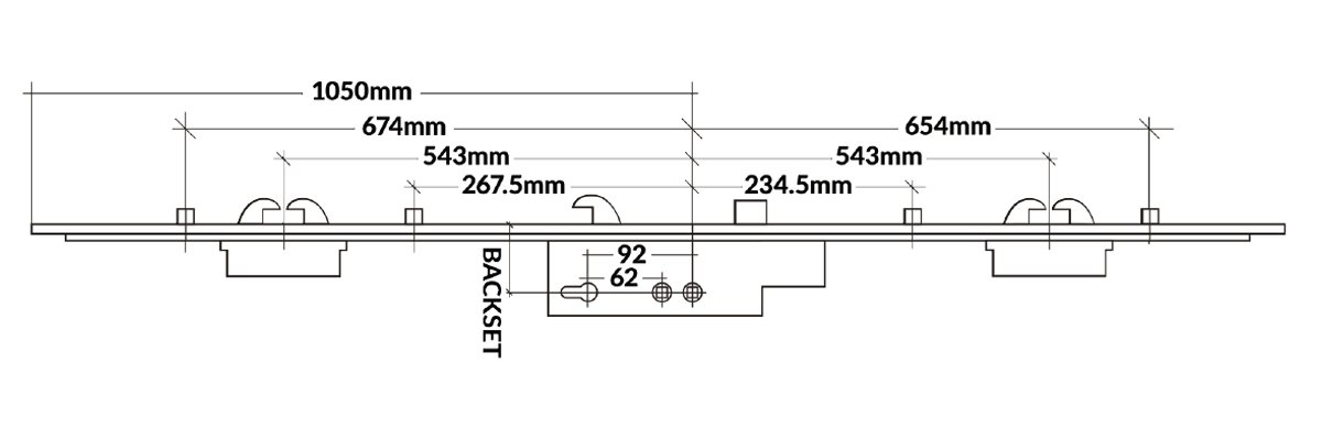 Ingenious 1026 Duplex 5 Hook 4 Roller Door Lock