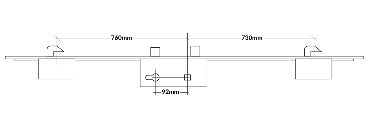 Maco 242351 / 242353 C-TS 2 Hooks Multipoint Door Lock - 16mm FPL