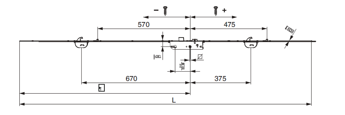 Maco 242411 / 242413 C-TS 2 Hooks 2 Rollers 16mm FPL